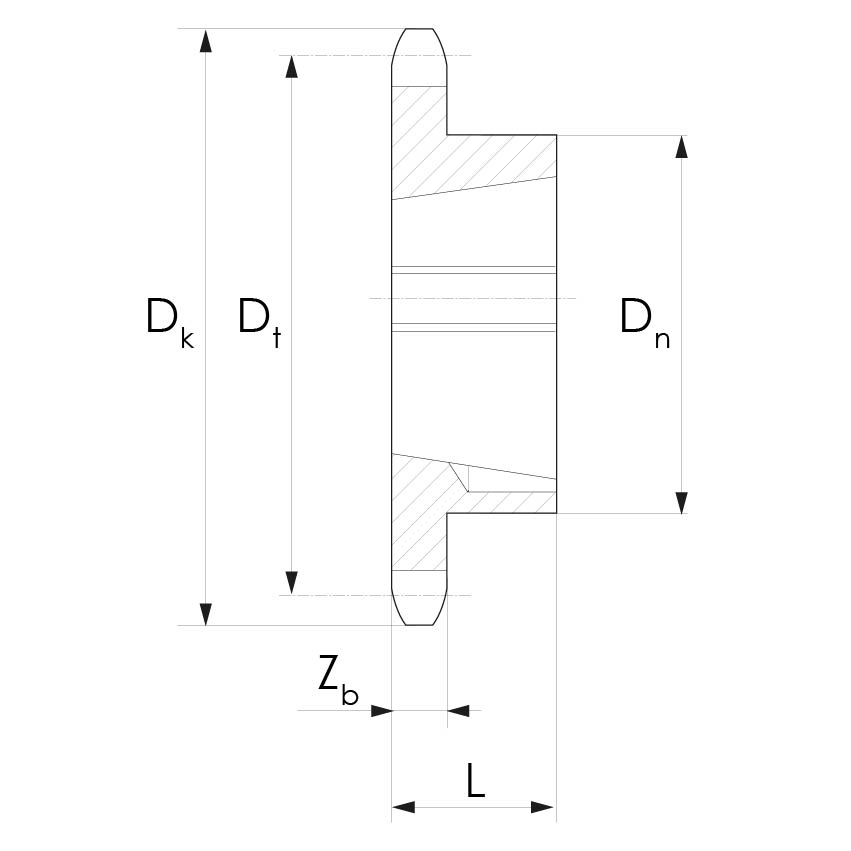 HFH Taper-Kettenrad 10B ähnlich DIN 8192 – www.rhia.de